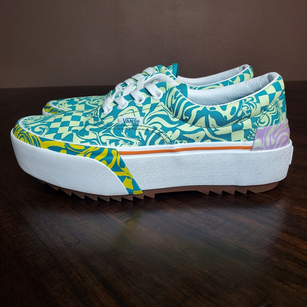 Vans Era Stacked Platform Wavy Daze Tile Blue Women S… - Gem